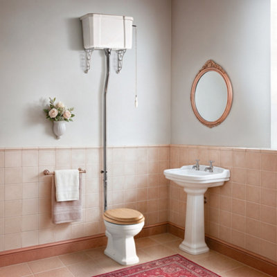 Plum&Clay Violet Traditional High Level Toilet with Cistern Traditional ...