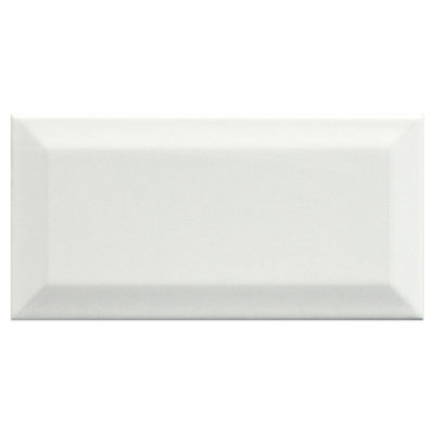 Plum&Clay White Gloss Metro Ceramic Wall Tile (L)200mm (W)100mm - 20 ...