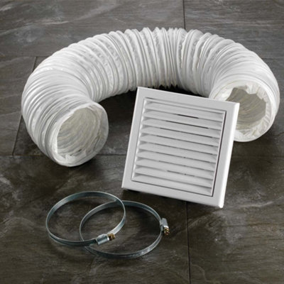 Plum&Clay White Vent Kit for Wall Mounted Bathroom Extractor Fan