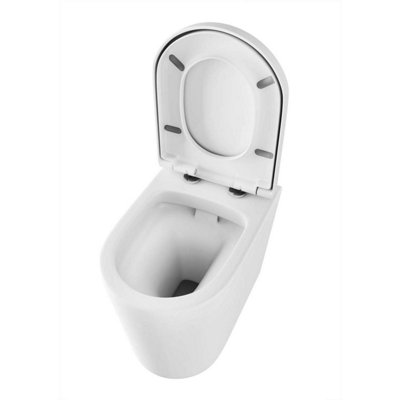 Plum&Clay Zeus White Ceramic Rimless Design Close Coupled Toilet with ...