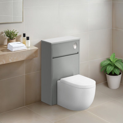 Plum&Clay Zion Fluted Grey Back to Wall Toilet WC Unit