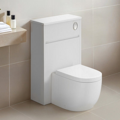 Plum&Clay Zion Fluted White Back to Wall Toilet WC Unit