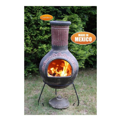 Plumas X-Large Mexican Chimenea in Green | DIY at B&Q