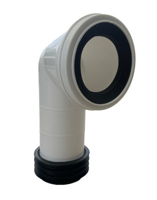 PlumbEZ 90 Degree Bent WC Toilet Pan Connector 4" (100mm/110mm), Rigid ...