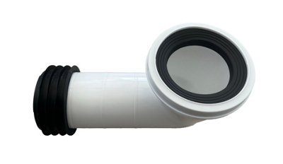 PlumbEZ 90 Degree Bent WC Toilet Pan Connector 4" (100mm/110mm), Rigid ...