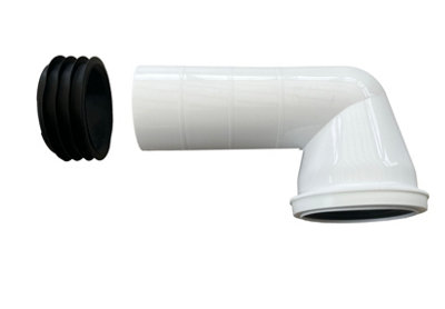 PlumbEZ 90 Degree Bent WC Toilet Pan Connector 4" (100mm/110mm), Rigid ...