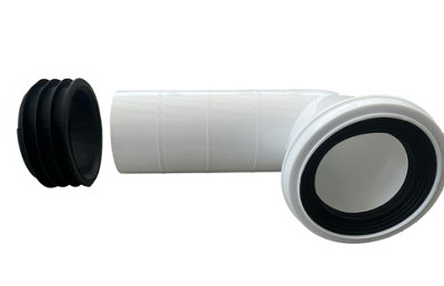 PlumbEZ 90 Degree Bent WC Toilet Pan Connector 4" (100mm/110mm), Rigid ...