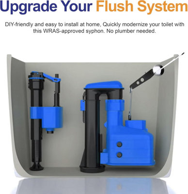 PlumbEZ Dual Flush Toilet Syphon Adjustable 7.5" to 9.5" with Internal ...