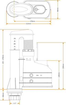 PlumbEZ Dual Flush Toilet Syphon Adjustable 7.5" to 9.5" with Internal ...
