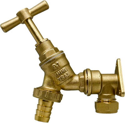 PlumbEZ Outside Tap Kit with Wall Plate Elbow - WRAS Approved 1/2 ...