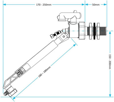 PlumbEZ Side Entry Toilet Cistern Fill Valve with Adjustable Float Arm ...
