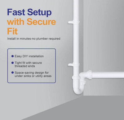 PlumbEZ Standpipe Trap 40mm for Washing Machine Waste, Dishwasher and ...