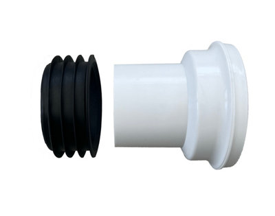 PlumbEZ Straight WC Toilet Pan Connector 4" (100mm/110mm), Rigid Waste ...