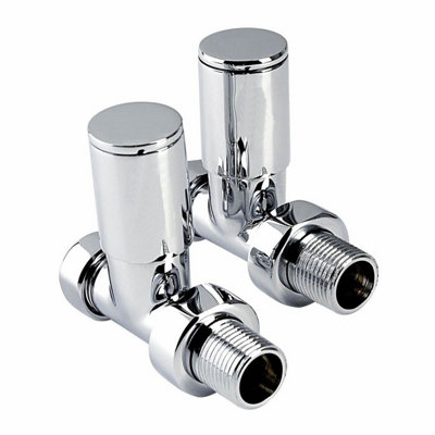 Plumbright Pair Of Straight Decorative Radiator Valves 15mm