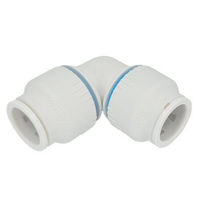 Plumbright White Plastic Push-Fit 22mm Equal Elbow SPE6744M