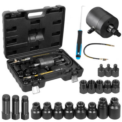 Pneumatic Injector Puller Remover Tool Set with 19 Adapters & Case