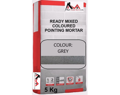 Pointing Mortar 5kg - Grout - For Stone, Brick Slips and Tiles - GREY