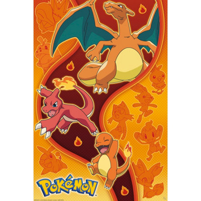 Pokémon Fire Type 61 x 91.5cm Maxi Poster | DIY at B&Q