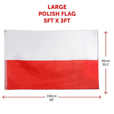 POLAND FLAG 5X3FT FLAG & BUNTING - PACK OF 12