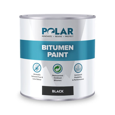 Polar Black Bitumen Paint - 1 Litre - Waterproof Protective Coating ...