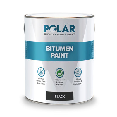 Polar Black Bitumen Paint - 5 Litre - Waterproof Protective Coating ...