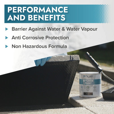 Polar Black Bitumen Seal Paint 5KG - Ideal for Leaks, Cracks & Pitched ...