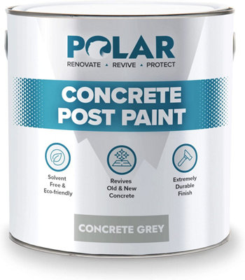 Polar Concrete Post Paint 2.5 Litre, Concrete Light Grey, Ideal For ...