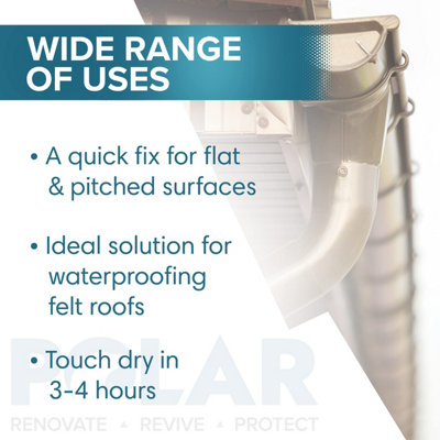 Polar Felt Seal Paint 1L Grey, Instant Waterproof Roof Sealant for All ...