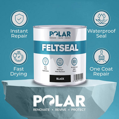 Polar Felt Seal Paint Black 2.5L, Instant Waterproof Roof Sealant for ...