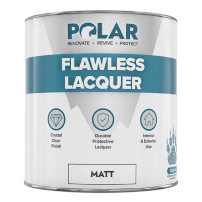 Polar Flawless Lacquer Clear Matt Paint 1 Litre | DIY at B&Q