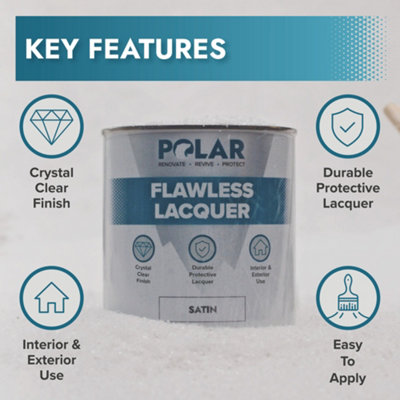 Polar Flawless Lacquer Clear Satin Paint. 1 Litre