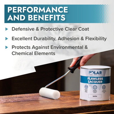 Polar Flawless Lacquer Clear Satin Paint. 1 Litre