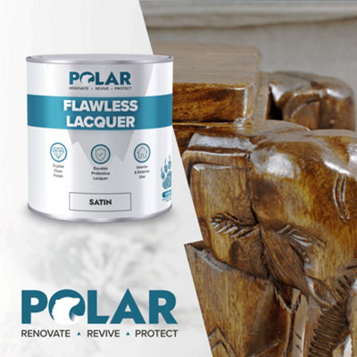 Polar Flawless Lacquer Clear Satin Paint. 1 Litre