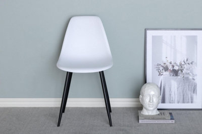 Polar Plastic Dining Chair 2 - pack ,White