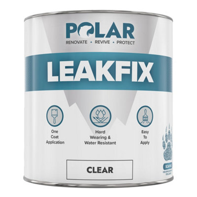 Polar Premium Leak Seal Clear Paint - 1 Litre - Instant Waterproof Roof Sealant - Ideal for ...