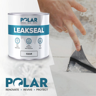 Polar Premium Leak Seal Clear Paint - 1 Litre - Instant Waterproof Roof Sealant - Ideal for ...