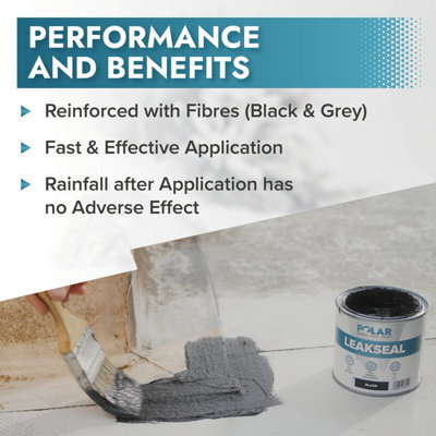 Polar Premium Leak Seal Clear Paint - 1 Litre - Instant Waterproof Roof Sealant - Ideal for ...