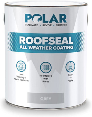 Polar Roof Seal Paint Grey 5kg Instant Waterproof Roof Sealant | DIY at B&Q