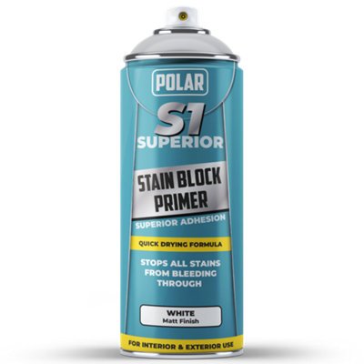 Polar Stain Block Primer Spray Paint - White - 400ml - Prevent & Remove ...