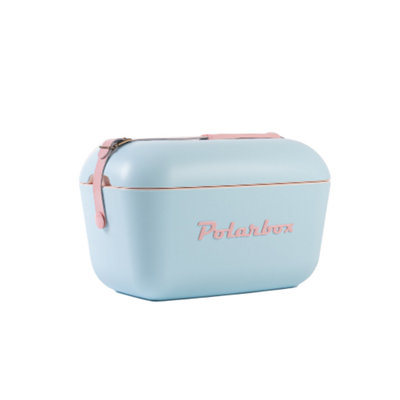 Polarbox 12L Retro Coolbox - Sky Blue Baby Rose Pop | DIY at B&Q