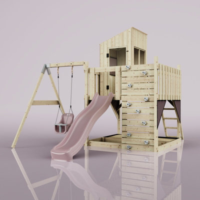 PolarPlay Kids Climbing Tower & Playhouse with Swing and Slide - Swing ...