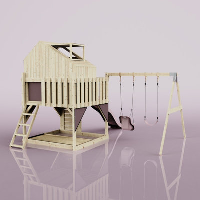 PolarPlay Kids Climbing Tower & Playhouse with Swing and Slide - Swing ...