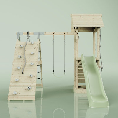PolarPlay Tower Kids Wooden Climbing Frame with Swing and Slide - Climb ...