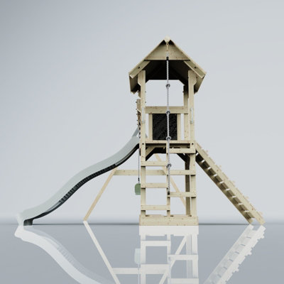 Shop PolarPlay Tower Kids Wooden Climbing Frame with Swing and Slide ...
