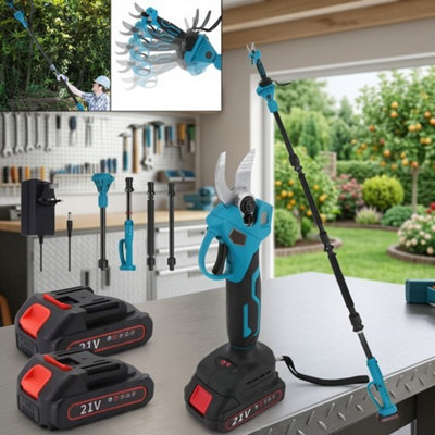 Pole Chainsaw And Pruning Shears Garden Branch Pruner Set With 2 Batteries