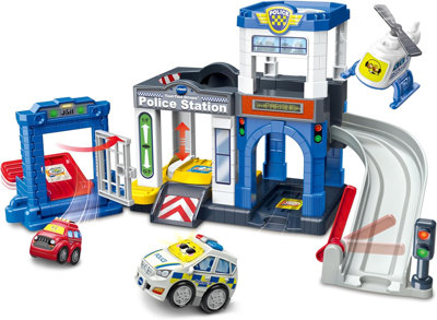 Police Station Playset Car Track Vehicles Lights Sounds Toddler VTech Drive