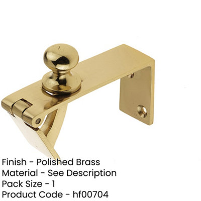 Polished Brass Counter Flap Catch 80x38mm for Secure Closure - Lift Up ...