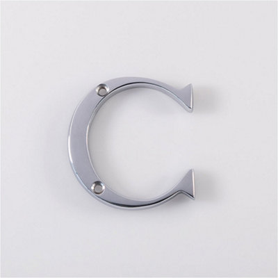 Polished Brass Door Letter C - 53mm Height 4mm Depth House Letter ...