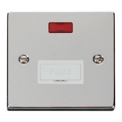 Polished Chrome 13A Fused Connection Unit With Neon - White Trim - SE ...