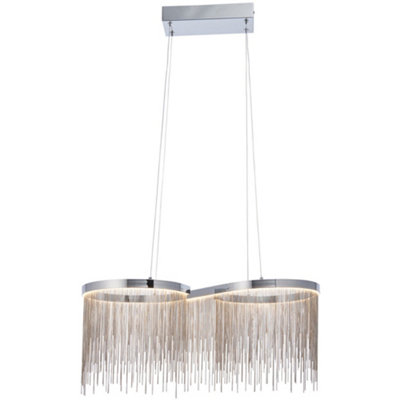 Polished Chrome Ceiling Pendant Light & Waterfall Chains - Integrated ...